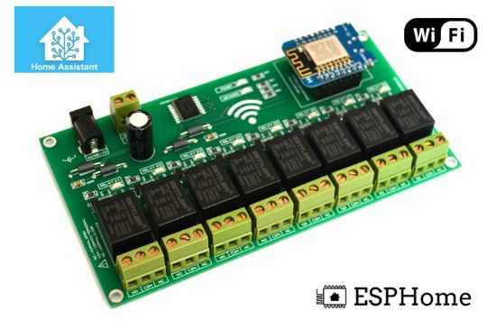 WiFi 8 Channel Electromagnetic Relay ESP8266 Module Smart Home ...